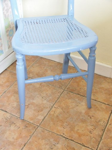 Vintage Wooden Chair with blue chippy paintwork