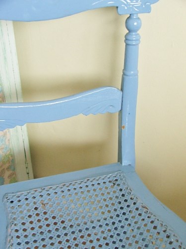 Vintage Wooden Chair with blue chippy paintwork