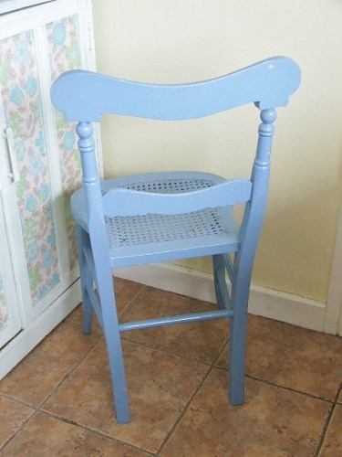 Vintage Wooden Chair with blue chippy paintwork
