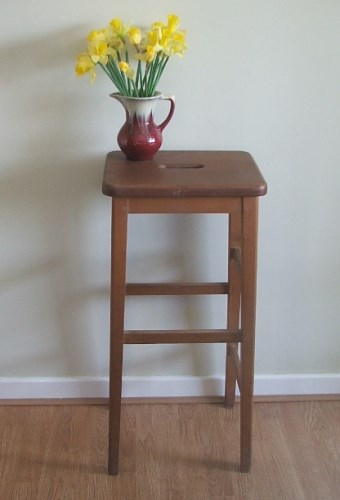 Tall Vintage Wooden Stool
