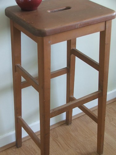 Tall Vintage Wooden Stool