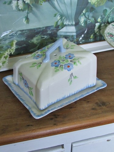 Vintage Floral Butter Dish