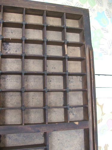 Old Vintage Wooden Printers Tray