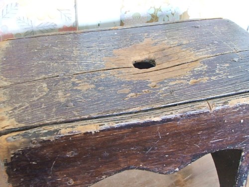 Old Rustic Wooden Stool