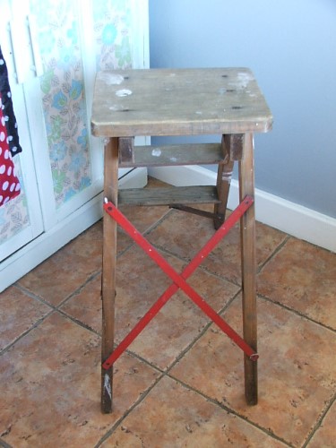 Old Vintage Folding Wooden Step Stool
