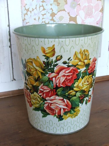 Vintage Floral Waste Bin